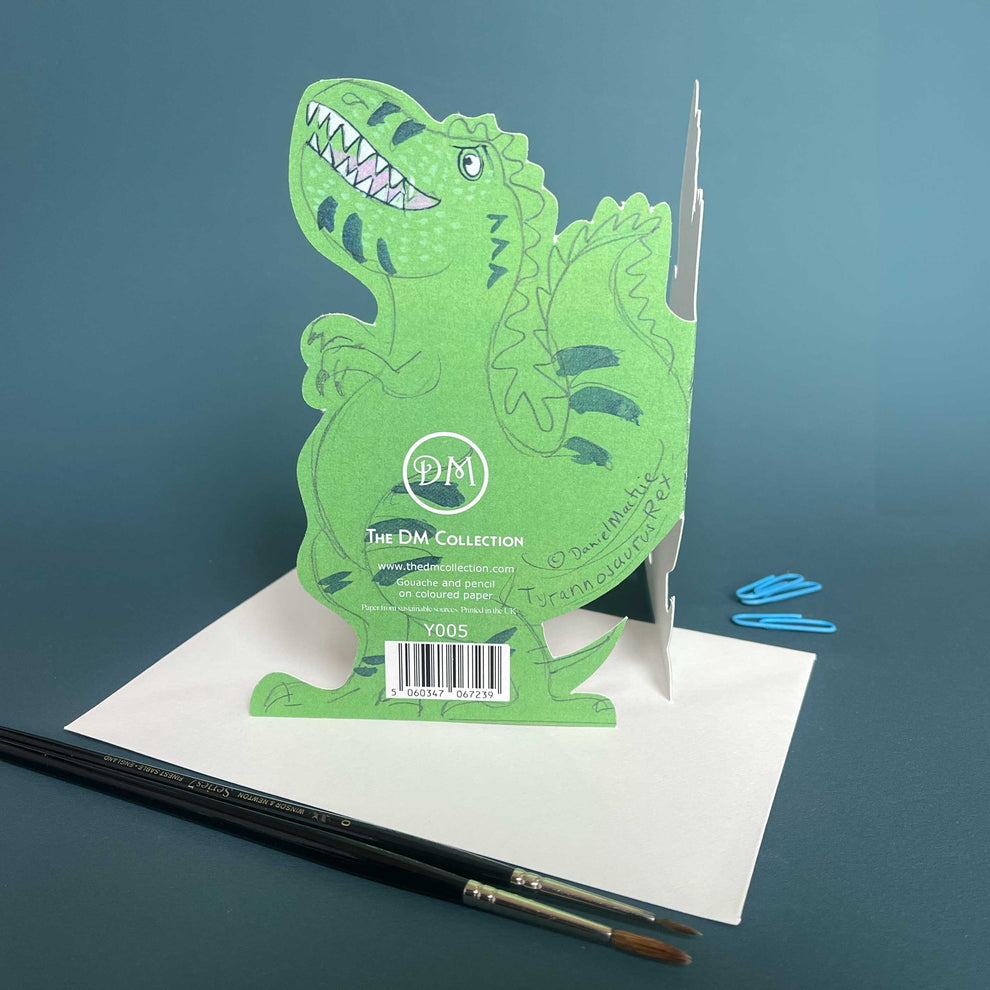 Tyrannosaurus Rex- Die Cut Greetings Card – The DM Collection