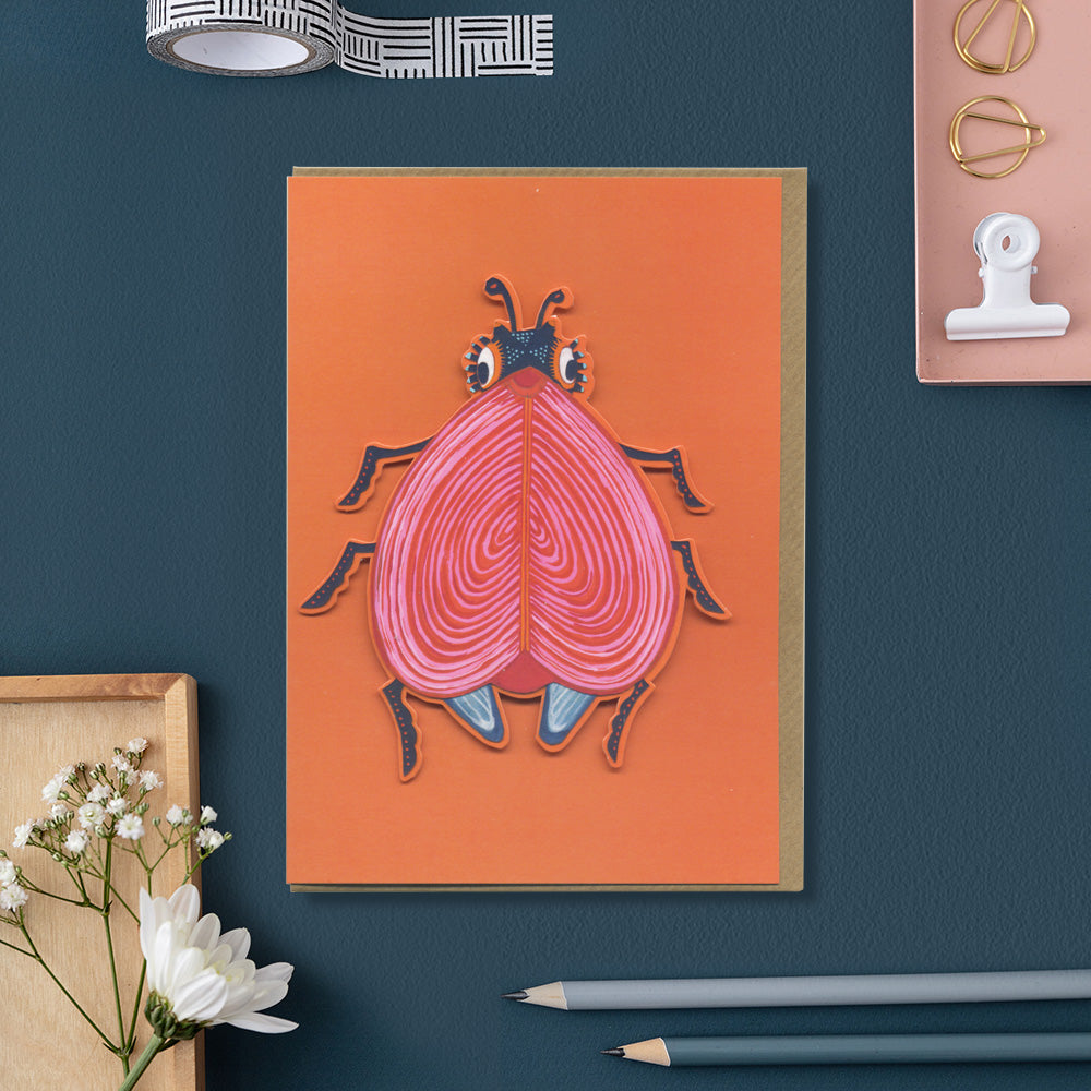 Die cut bug cards
